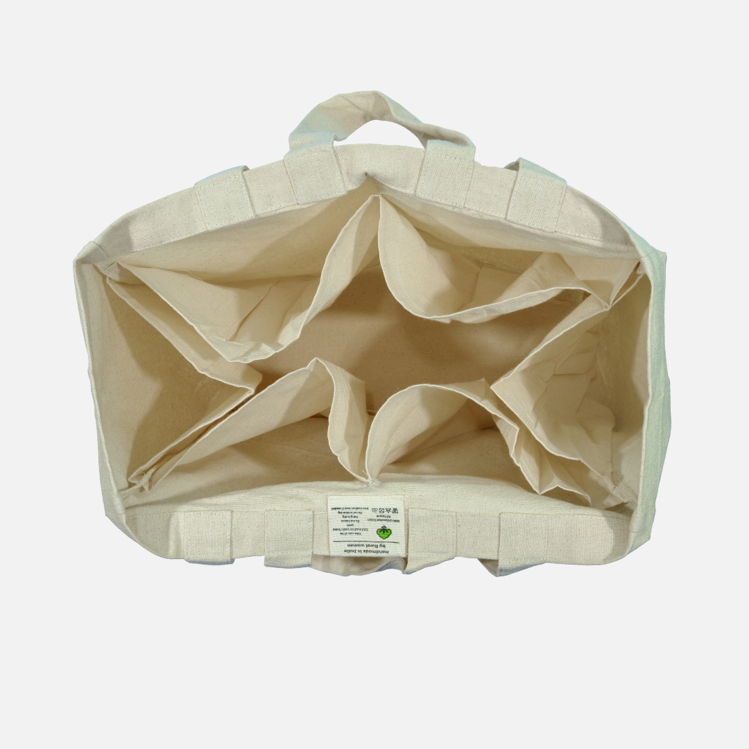 Multi-Pouch Cotton Grocery Eco Bag Natural Color – Pure Mitti