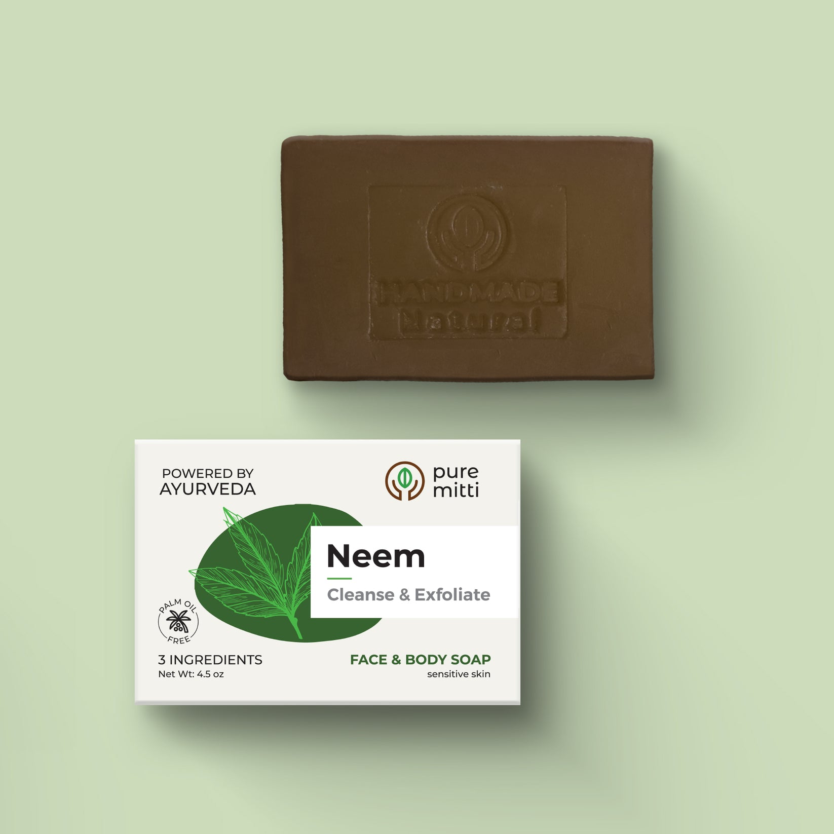 Organic Neem Ayurvedic Soap Bar – Pure Mitti