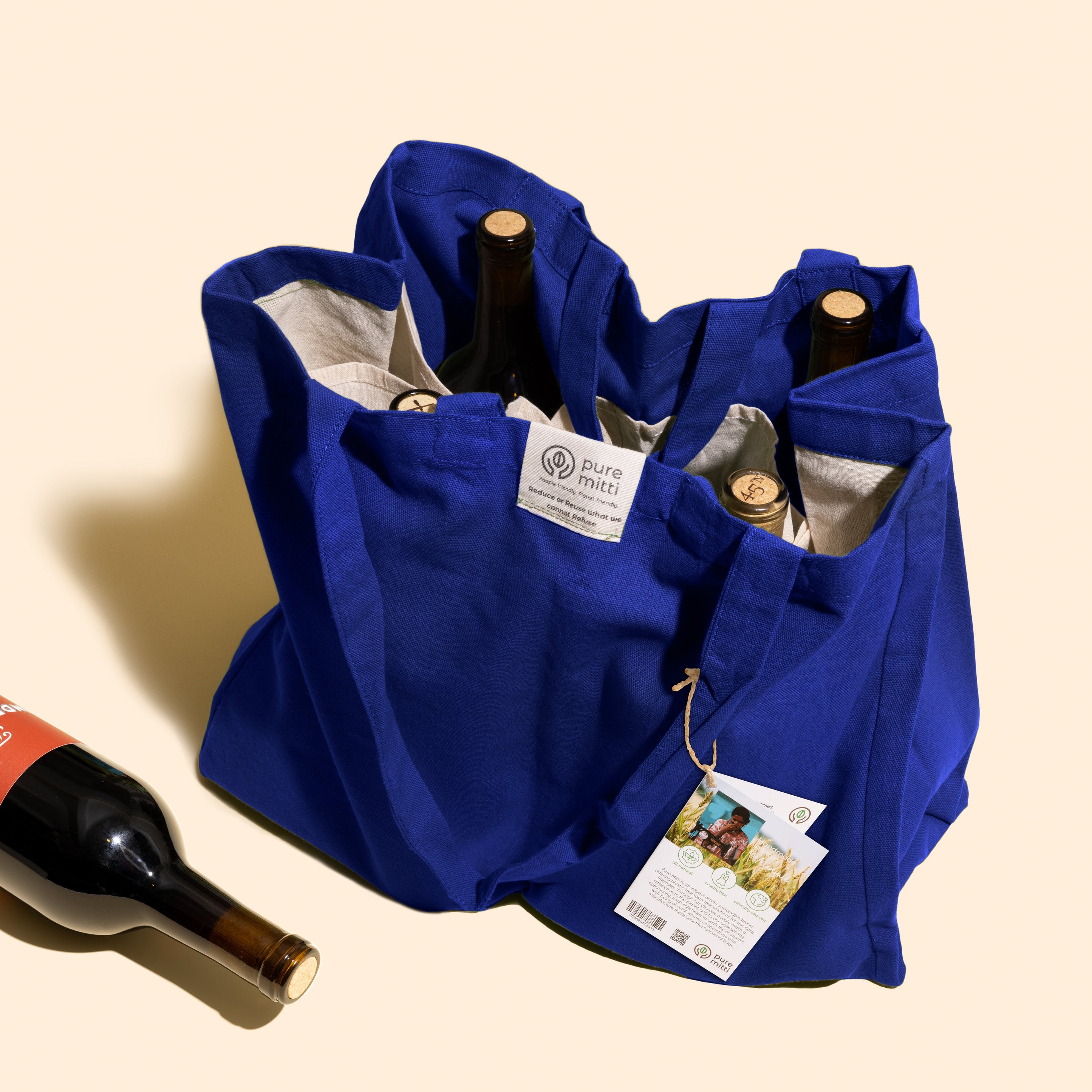 Multi-Pouch Cotton Grocery Eco Bag Indigo Green – Pure Mitti