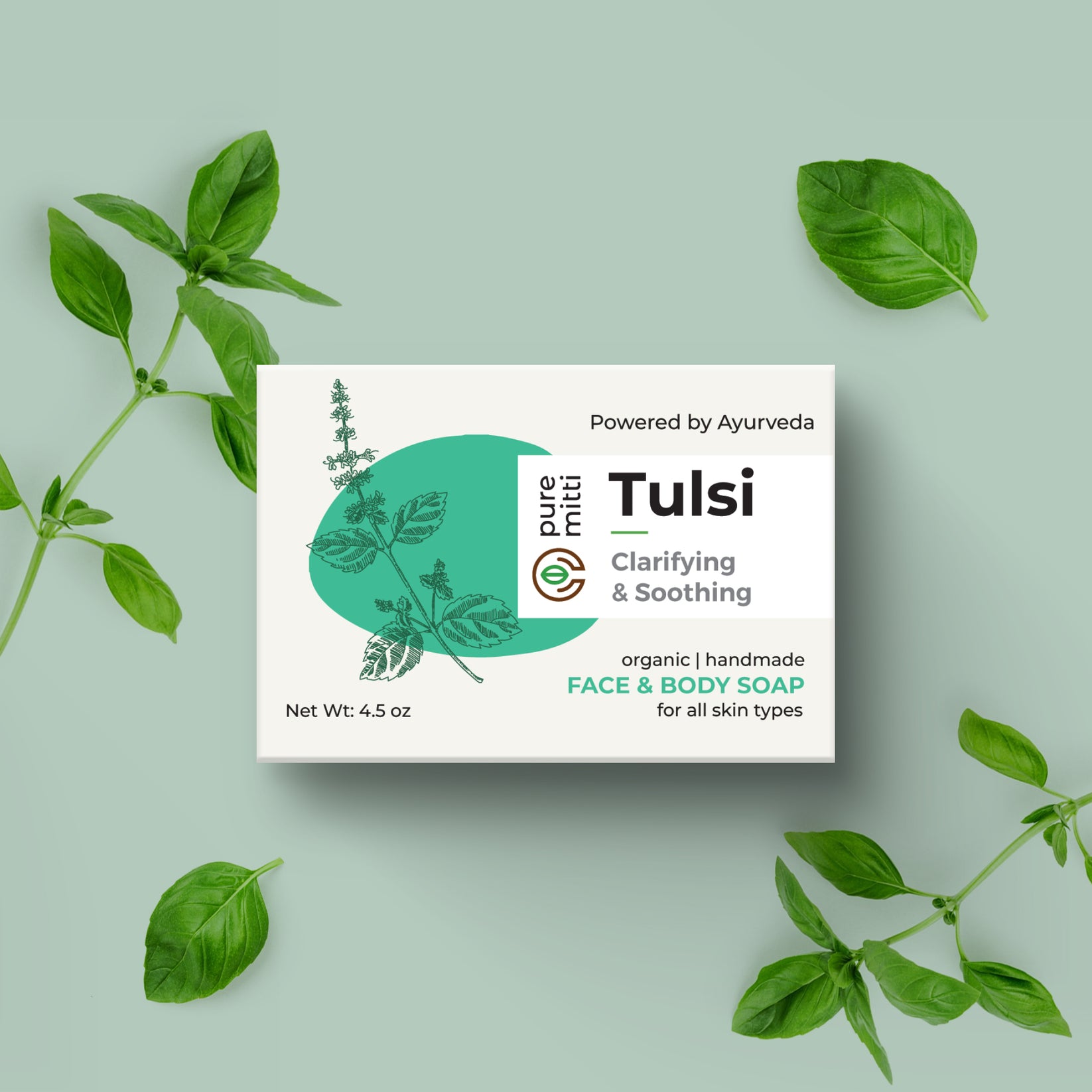 Holy Basil (Tulsi) Face & Body Bar – Pure Mitti